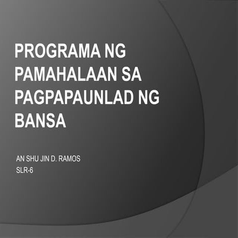 Ramos slr6 programa ng pamahalaan | PPT
