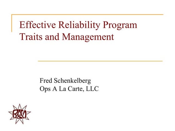 Reliability Engineering Management course flyer | PDF