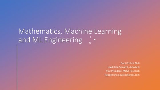 2.mathematics for machine learning | PPT