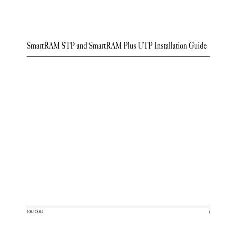 SmartRAM STP and SmartRAM Plus UTP Installation Guide | PDF