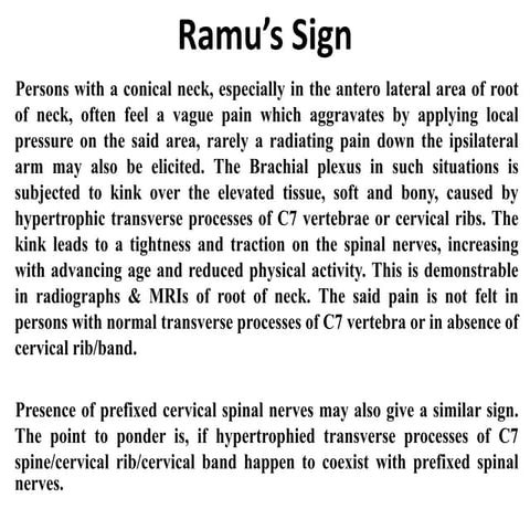 Ramu's sign to clinically elicit lower cervical spinal nerve traction ...