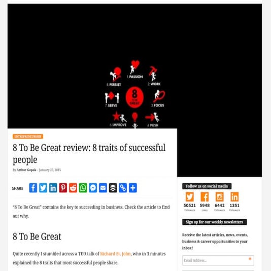 8 To Be Great review: 8 traits of successful people | PDF