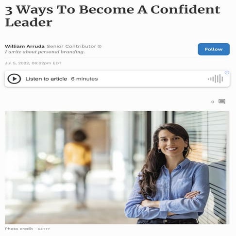 3 Ways To Become A confident Leader | PDF