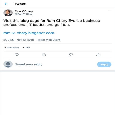Visit this blog page for RAm Chary Everi, A business professional, IT ...