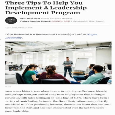 Three Tips To Help You Implement A Leadership Development Program | PDF ...