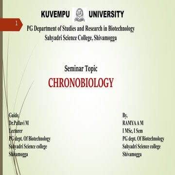 CHRONOBIOLOGY | PPTX