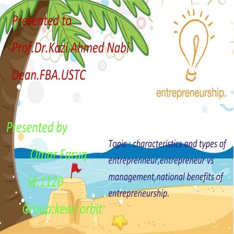 slideshare on entrepreneurship development | PPTX