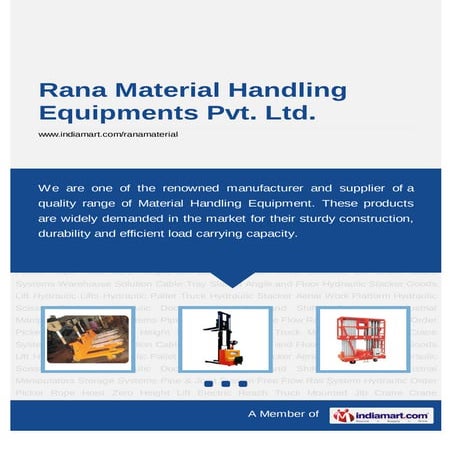 Rana Material Handling Equipments Pvt. Ltd., Ghaziabad, Material ...