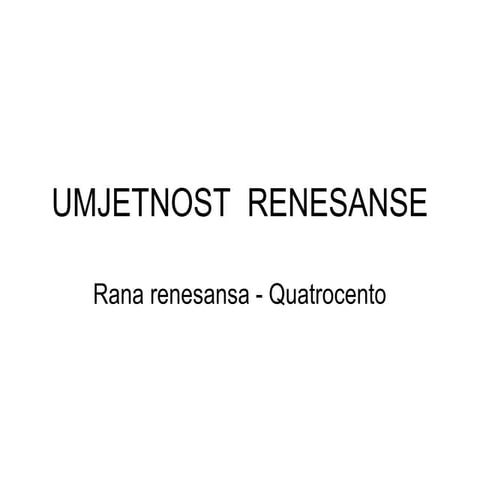 Humanizam i renesansa | PPTX