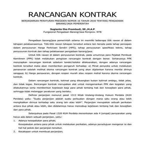 Rancangan Kontrak | PDF