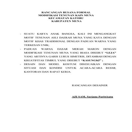 Rancangan busana formal | DOCX