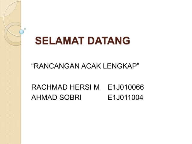 04. Rancangan Acak Lengkap | PDF