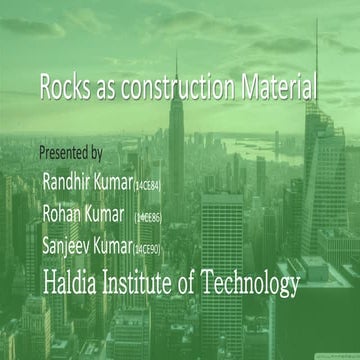 ROCKS AS A CONSTRUCTION MATERIAL | PPTX