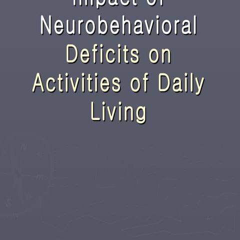 Deficits on ADL | PPT | Resume Writing and Advice | Job Search