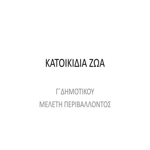 κατοικιδια ζωα | PPTX