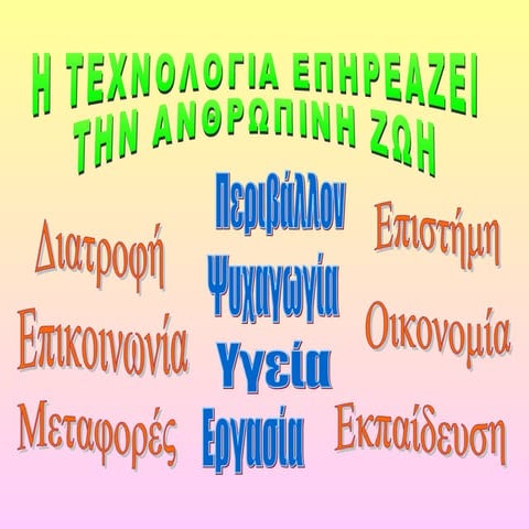 Η ΤΕΧΝΟΛΟΓΙΑ ΕΠΗΡΕΑΖΕΙ | PPT