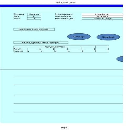 цахим тест | PDF