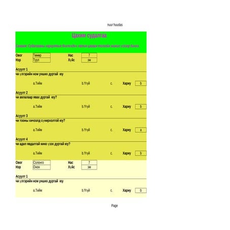 Choloot gsuult tsahim sudlagaa | PDF