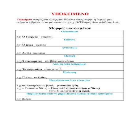 υποκειμενο | DOCX