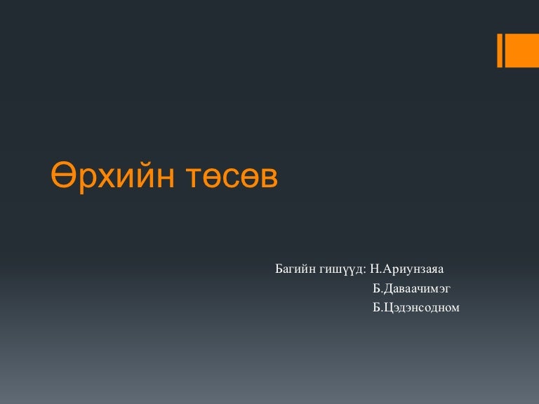 өрхийн төсөв
