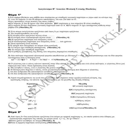 β'γενικης διαγωνισμα εως κρουσεις | PDF