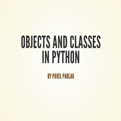 Объекты и классы в Python | PDF