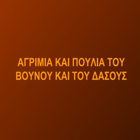 ΑΓΡΙΜΙΑ ΚΑΙ ΠΟΥΛΙΑ ΤΟΥ ΔΑΣΟΥΣ ΚΑΙ ΤΟΥ ΒΟΥΝΟΥ | PPT
