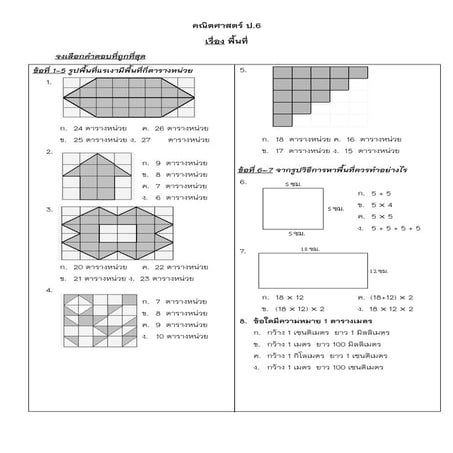 G6 Maths areas | PDF
