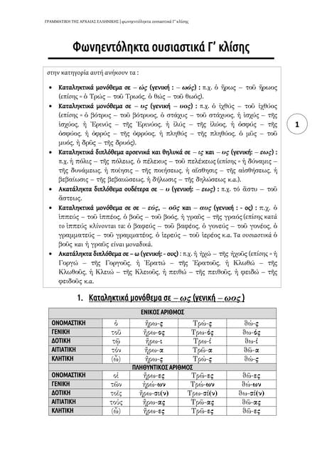 α' β΄ κλιση ουσιαστικων | PDF
