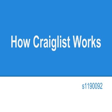 How craiglist works | ODP