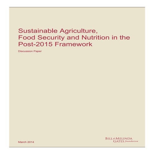 Sustainable Agriculture, Food Security and Nutrition in the Post-2015 ...