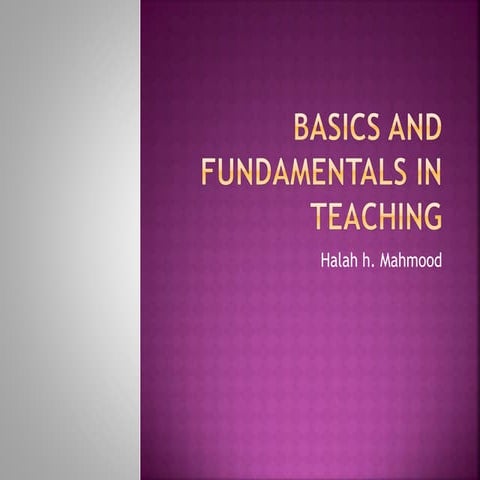 Basics and fundementals | PPTX