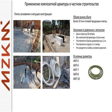 Применение композитной арматуры в частном строительстве | PPT