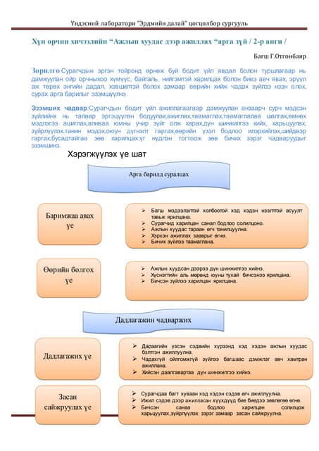 хүн байгаль 4-р анги | DOCX