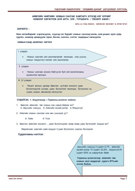 хүүхдийн заавал унших номын жагсаалт Pdf