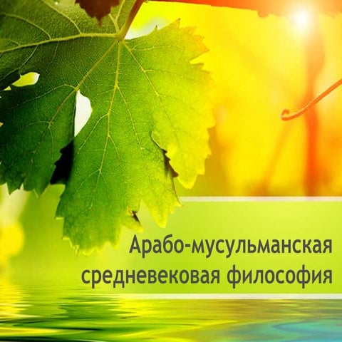 Арабо-мусульманская средневековая философия(Medieval Arab-Islamic ...