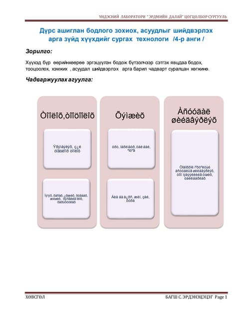Идэвхтэй сургалтын аргаас Pdf