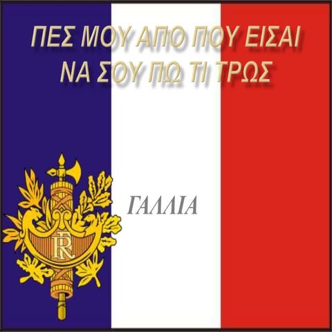 "Πες μου από που είσαι να σου πω τι τρώς"-Γαλλία | PPTX