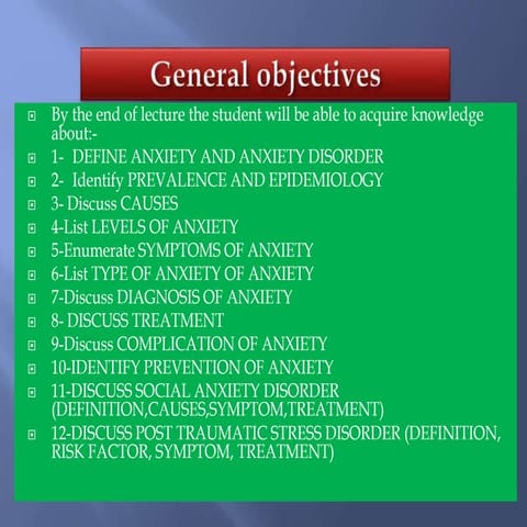 Understanding Anxiety Disorders with overview | PPTX