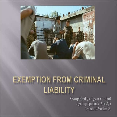 Exemption from criminal liability | PPTX