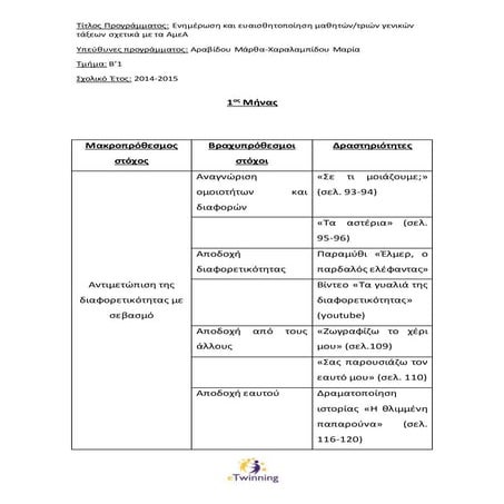 Στοχοθεσία Δεκεμβρίου | DOCX
