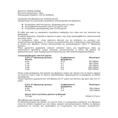διατροφη στη βρεφικη και παιδικη ηλικια | PDF