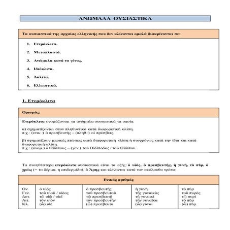 ανωμαλα ουσιαστικα | PDF