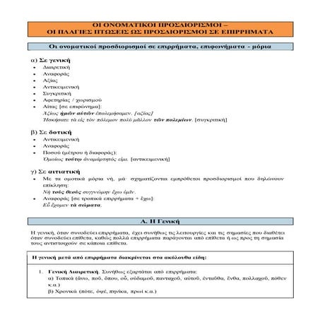 οι πλαγιες πτωσεις ως προσδιορισμοι σε επιρρηματα ονοματικοι ...