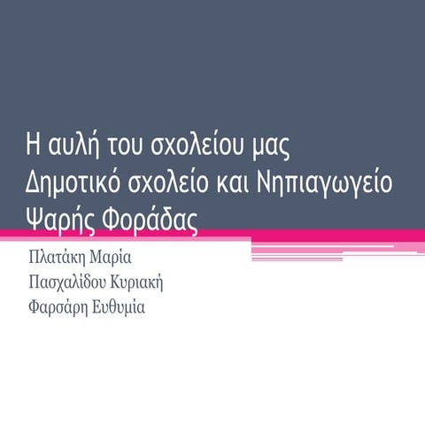 Η αυλή του σχολείου μας | PPTX