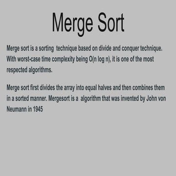 Merge Sort Ppt