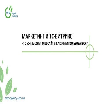 Marketing with 1C-Bitrix | PDF