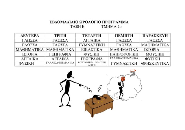 εβδομαδιαιο ωρολογιο προγραμμα ε Doc