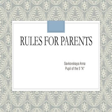 Rules for parents | PPT