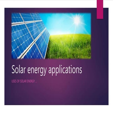 Applications of solar energy | PPTX